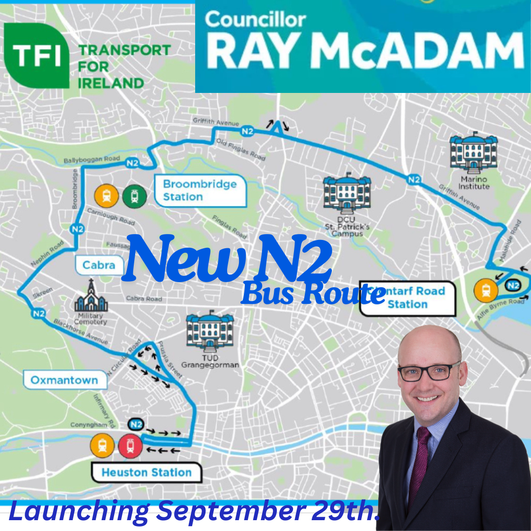 New N2 bus route to serve Stoneybatter – Councillor Ray McAdam